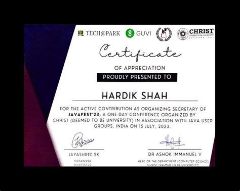 Hardik S On Linkedin Javafest Christuniversity