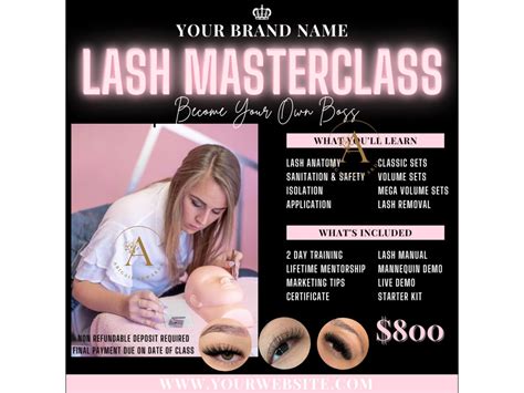 Beginners Lash Extension Training Template Lash Training Flyer Lash
