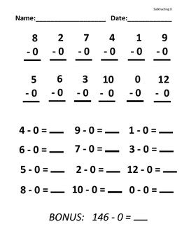 Subtracting By Maggie Warner Teachers Pay Teachers