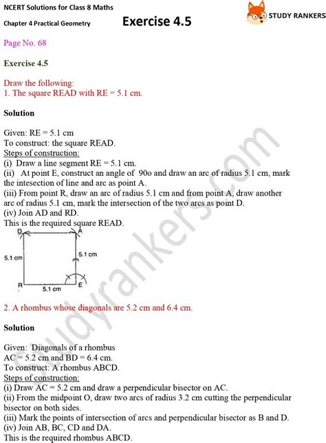 Ncert Solutions For Class 8 Maths Ch 4 Practical Geometry Exercise 4 5