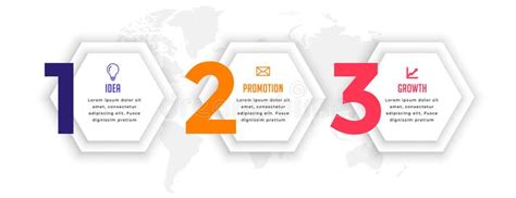 Three Step Infographic Web Chart Template For Business Presentation Stock Vector Illustration