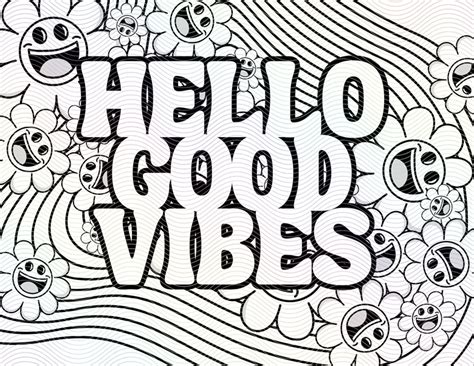 self love coloring page hello good vibes binki604 s ko fi shop