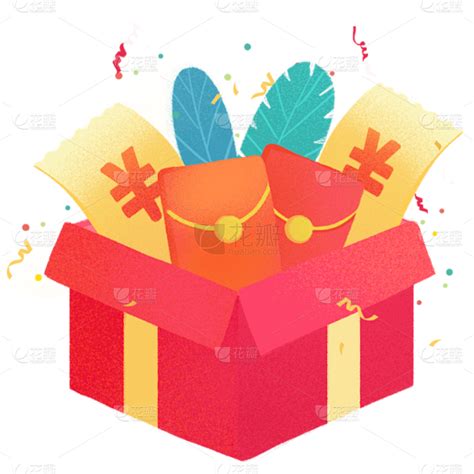 手绘 账单奖券礼盒贴纸