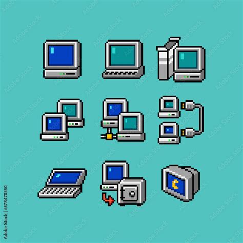 retro computer interface elements set old pc ui icon assets for
