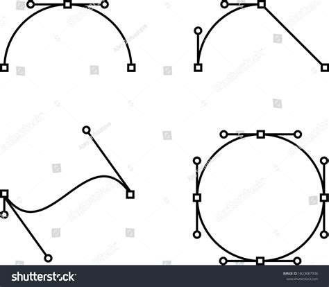 Bezier Curve Editing Vector Illustration Stock Vector Royalty Free Shutterstock