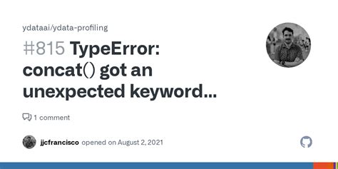 Typeerror Concat Got An Unexpected Keyword Argument Joinaxes · Issue 815 · Ydataaiydata