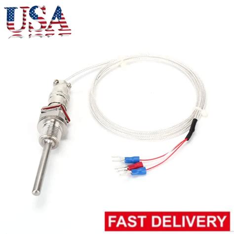 Rtd Pt100 Temperature Sensor Probe L 5cm M16 Npt Thread W Detachable Sq 11 44 Picclick Ca