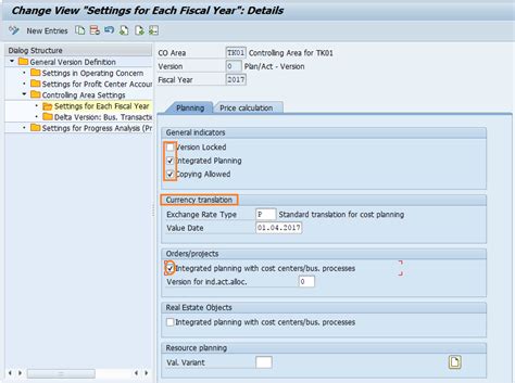 How To Maintain Versions In Sap Controlling