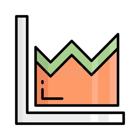 A Trendy Area Graph Chart Vector Icon Stock Vector Illustration Of Visualization Statistics