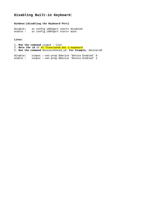 Keyboard Disable Pdf