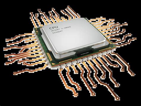 Advanced Microprocessor Chip Clipart With Intricate Copper Circuit Pathways Clipartix Com