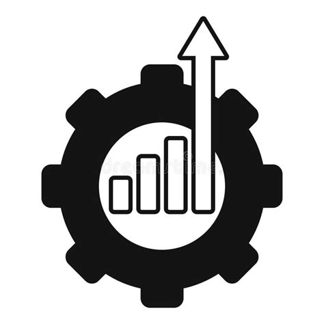 Gear With Growth Arrow And Bar Chart Icon Stock Illustration Illustration Of Profitability