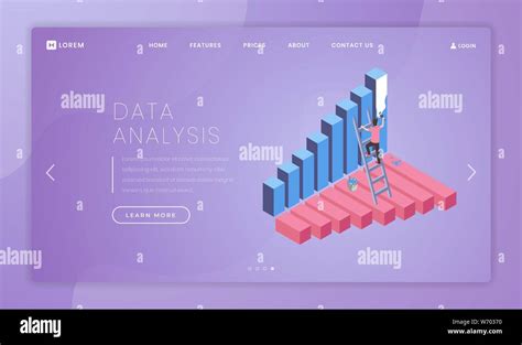 Business Analytics Landing Page Vector Template Economic Literacy Education Website Homepage