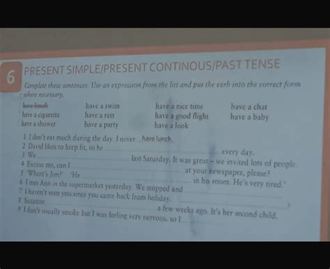6 PRESENT SIMPLE PRESENT CONTINOUS PAST TENSE StudyX