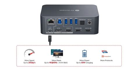 K Hz Dual Monitor Laptop USB C In Docking Station With W PD And PC DP HDMI KVM Switch