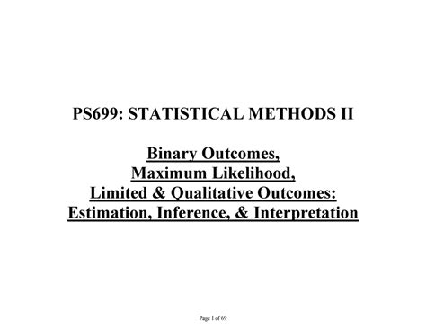 lecture notes lecture 11 ps699 statistical methods ii binary