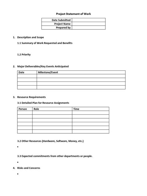 Sow Template Pdf