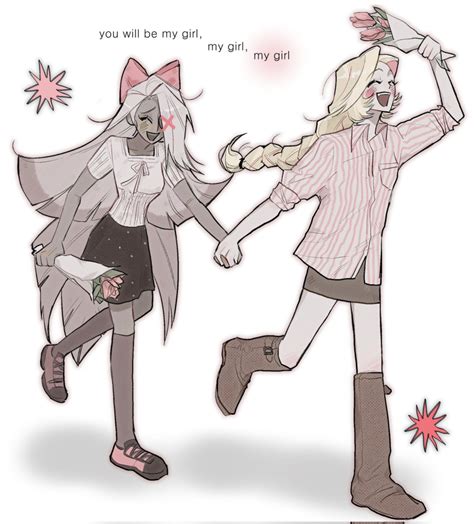 Safebooru 2girls Blonde Hair Blush Blush Stickers Charlie Morningstar