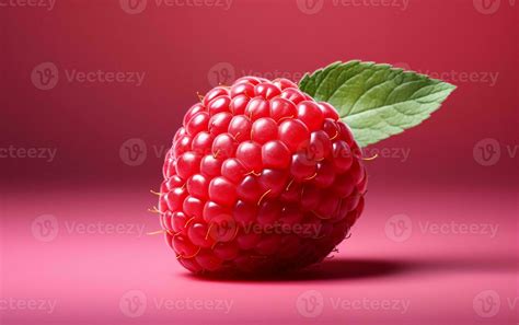 A Realistic Illustration Of A Single Raspberry With A Minimalist Design Generative Ai 29503078