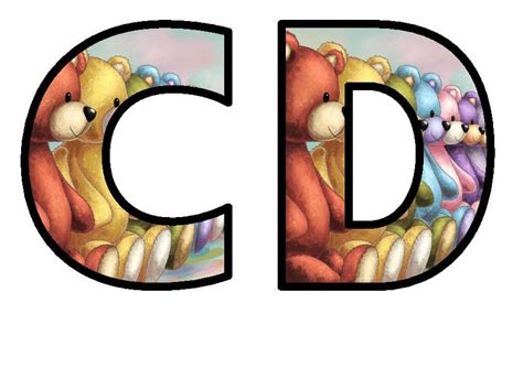 Lettering Set Bulletin Board Rainbow Teddy Bears Teddies Cute Title Font