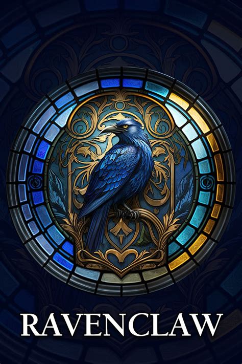 Raven Emblem Stained Glass Crest In 2023 Ravenclaw Harry Potter