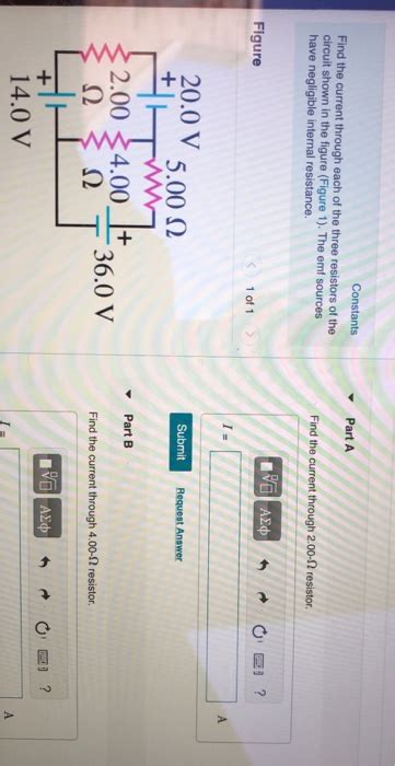 Solved Constants Part A Find The Current Through Each Of The