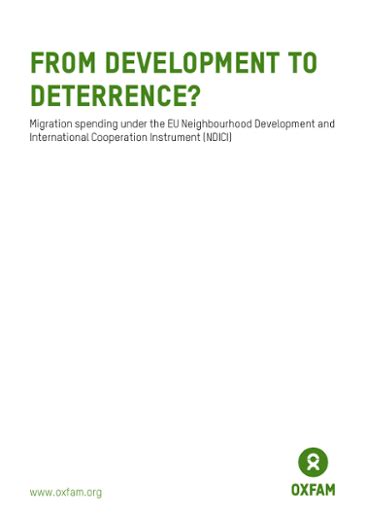 From Development To Deterrence Migration Spending Under The Eu Neighbourhood Development And