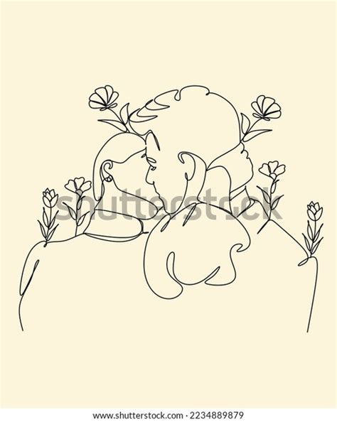 One Continuous Single Line Drawing Woman Stock Vector Royalty Free