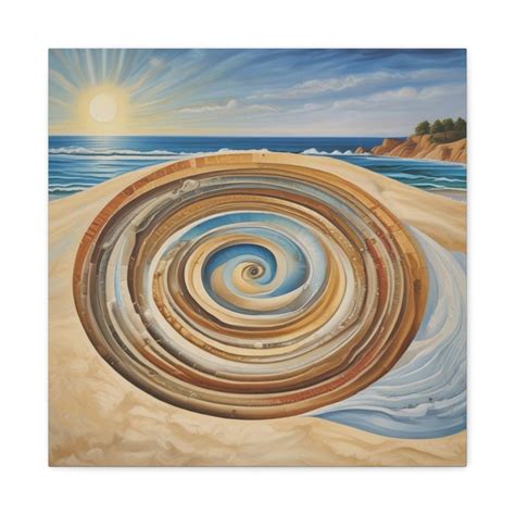 Fibonacci Sequence At The Beach Art Print Matte Canvas Stretched Etsy