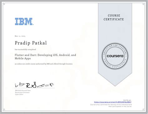 flutter dart mobiledevelopment ibm coursera learning… pradip patkal