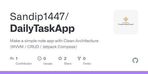 Github Sandip1447dailytaskapp Make A Simple Note App With Clean Architecture Mvvm Crud