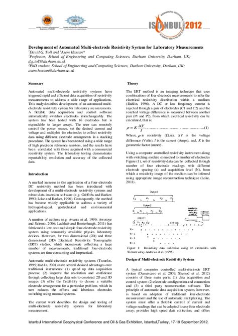 Pdf Development Of Automated Multi Electrode Resistivity System For