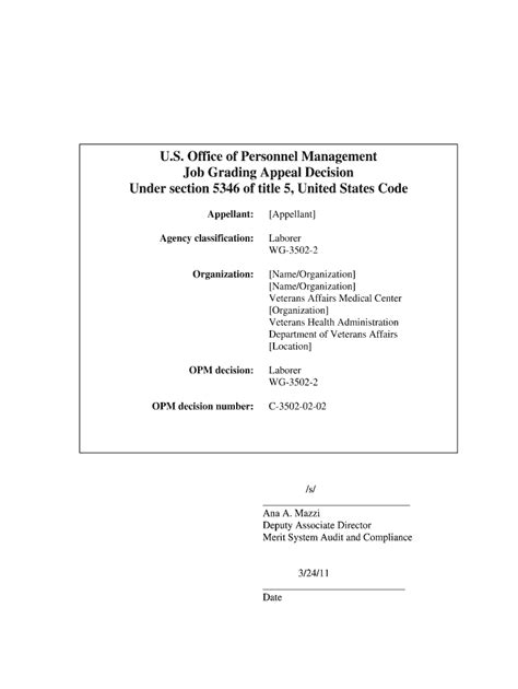 Fillable Online Agency Classification Opm Fax Email Print Pdffiller