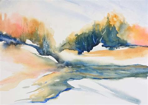 Abstract Watercolor Landscape At Explore
