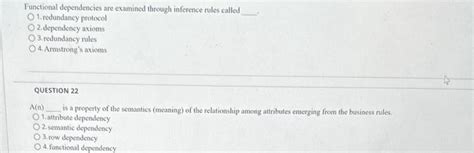 Solved Functional Dependencies Are Examined Through Chegg Com