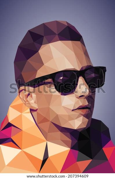 Vector Graphic Polygon Tracing Young Man Stock Vector Royalty Free