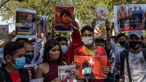 Demonstrators In Bangkok Protest Myanmar Military Coup The New York Times