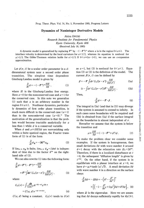 Pdf Dynamics Of Noninteger Derivative Models