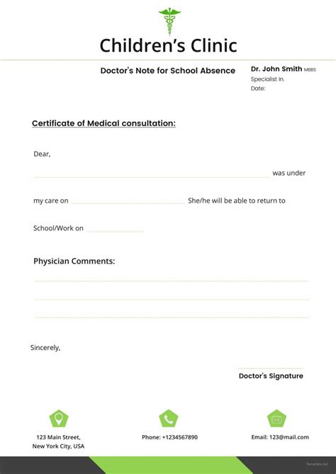Free Doctors Note For School Absence Template Doctors Doctors Note For School Template Word