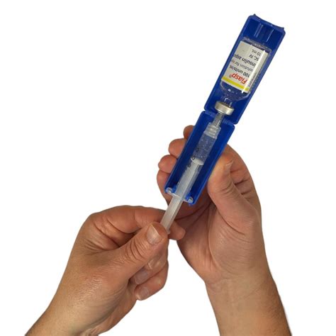 Time Vial Syringe Support For Omnipod Users Insulin Transfer Device For Diabetes Blue Bottle