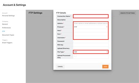 Add An FTP Connection Vector