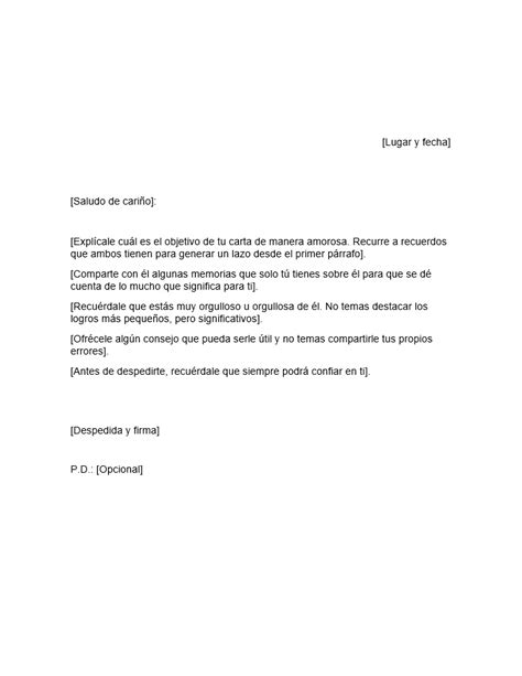 Carta Para Mi Hijo Ejemplos Y Formatos Word Pdf