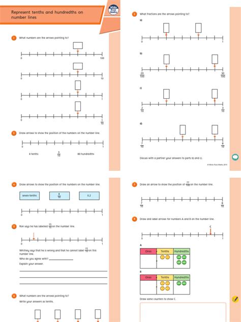 Y7 Autumn Block 5 Wo2 Represent Tenths And Hundredths On Number Lines 2019 Pdf