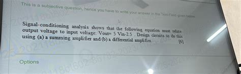 Solved This Is A Subjective Question Hence You Have To