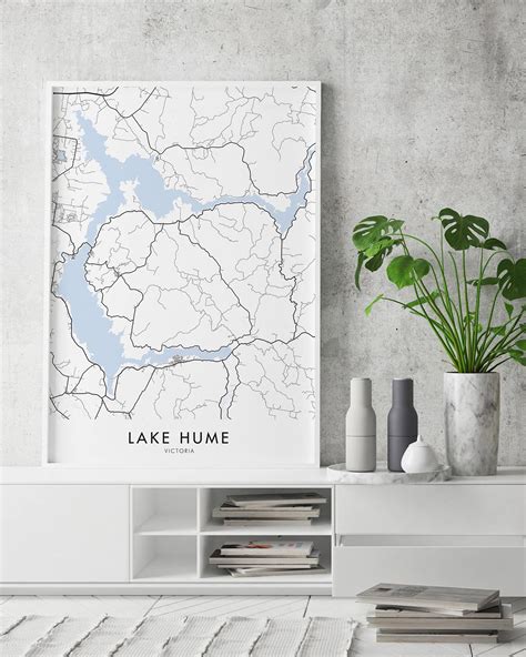 Lake Hume Vic Map Print Chelsea Chelsea