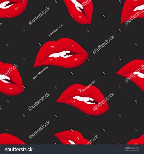 Seamless Pattern Sexy Lips Modern Design Stock Vector Royalty Free