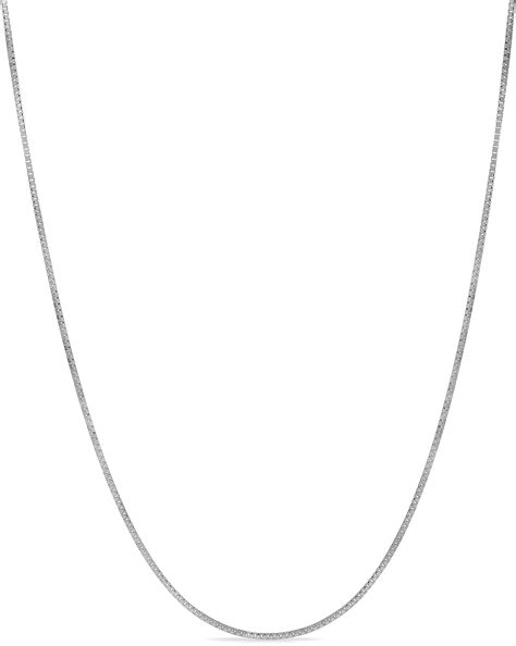Floreo 14k White Gold 045mm 17mm Box Chain Link Necklace Ebay