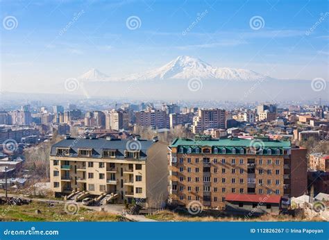 Beautiful View Of Mountain Ararat And City Yerevan In Spring Armenia