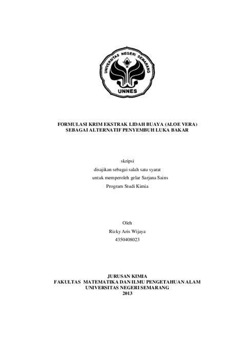 Pdf Formulasi Krim Ekstrak Lidah Buaya Aloe Vera Sebagai Alternatif