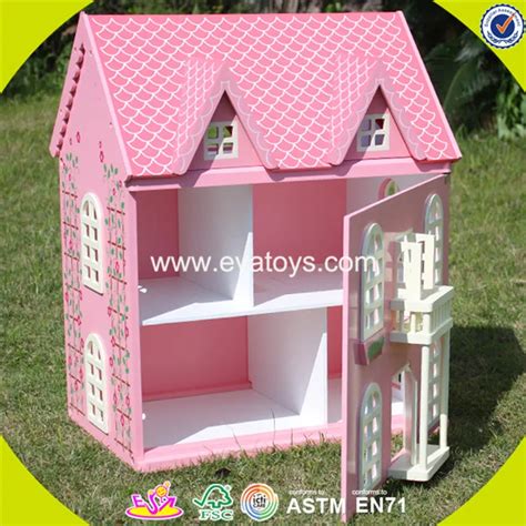 Best Design Pink House Toys Wooden Dollhouse High Quality Pink House